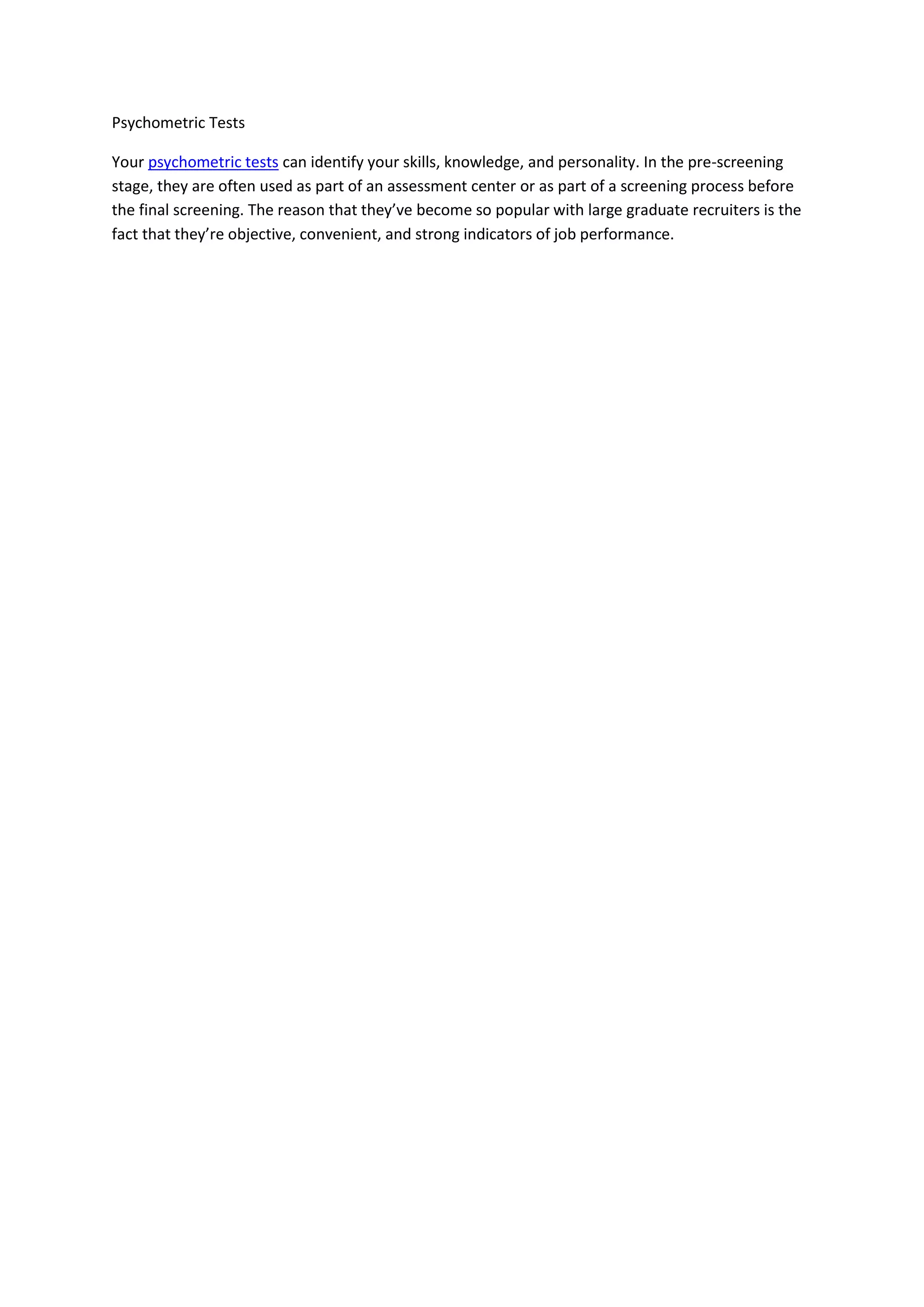 Psychometric Tests | PDF