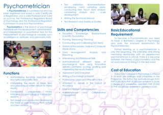 Primer on Psychometrics: Understanding the Role of the Psychometrician ...