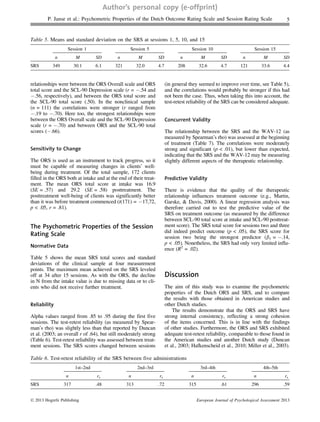 Psychometric Properties of the ORS and SRS | PDF