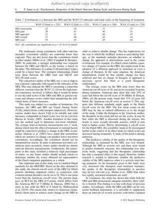 Psychometric Properties of the ORS and SRS | PDF