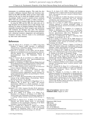 Psychometric Properties of the ORS and SRS | PDF
