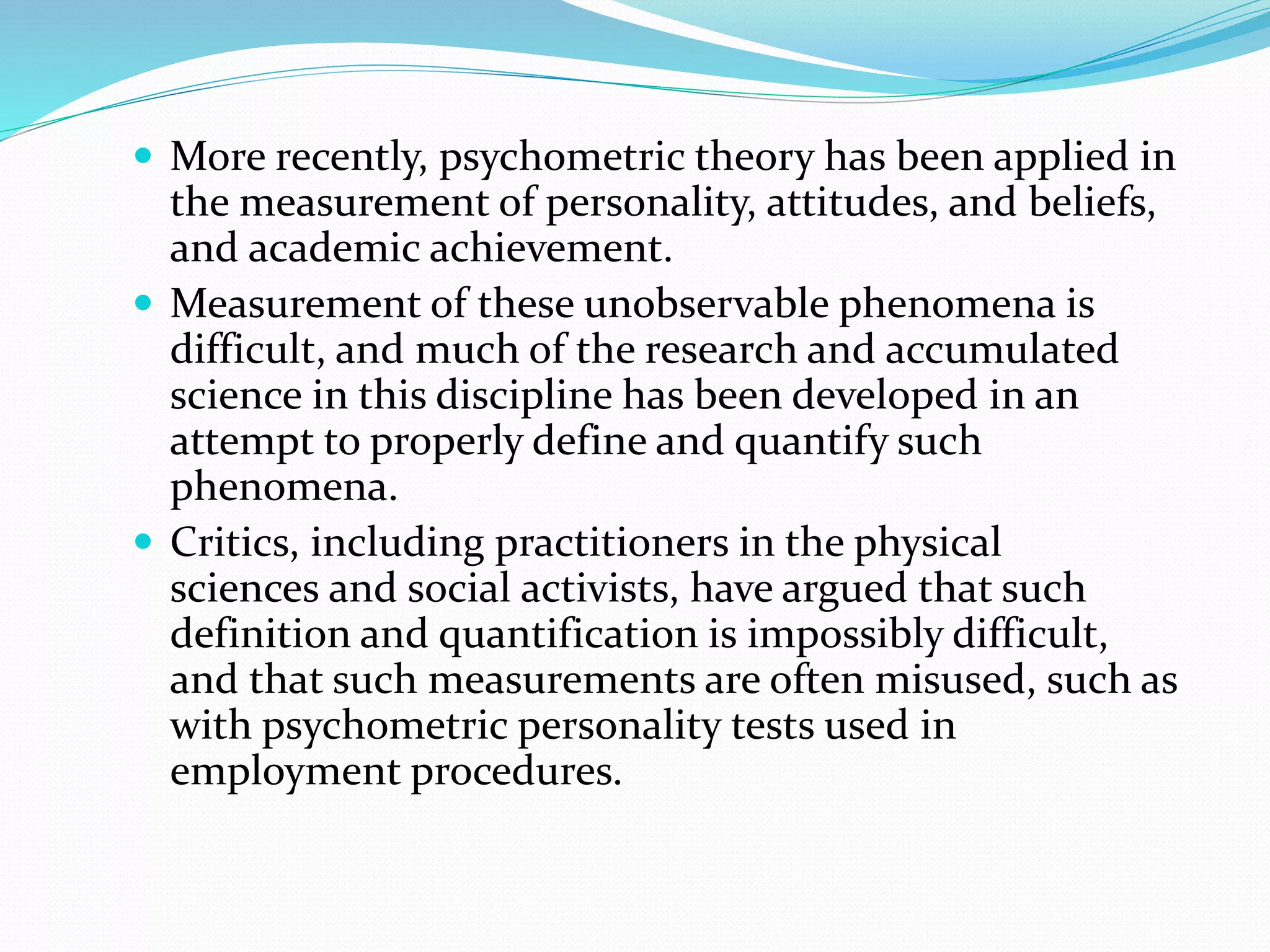Psychometrics ppt | PPTX