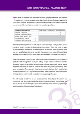 Psychometric success numerical ability data interpretation practice ...
