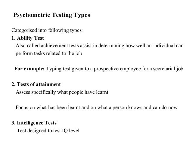 Psychometric testing