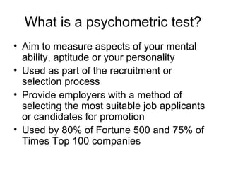 Psychometric Tests | PPT