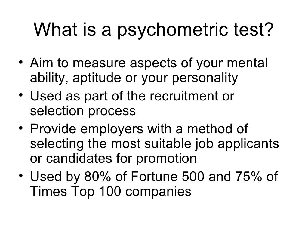 Psychometric Tests