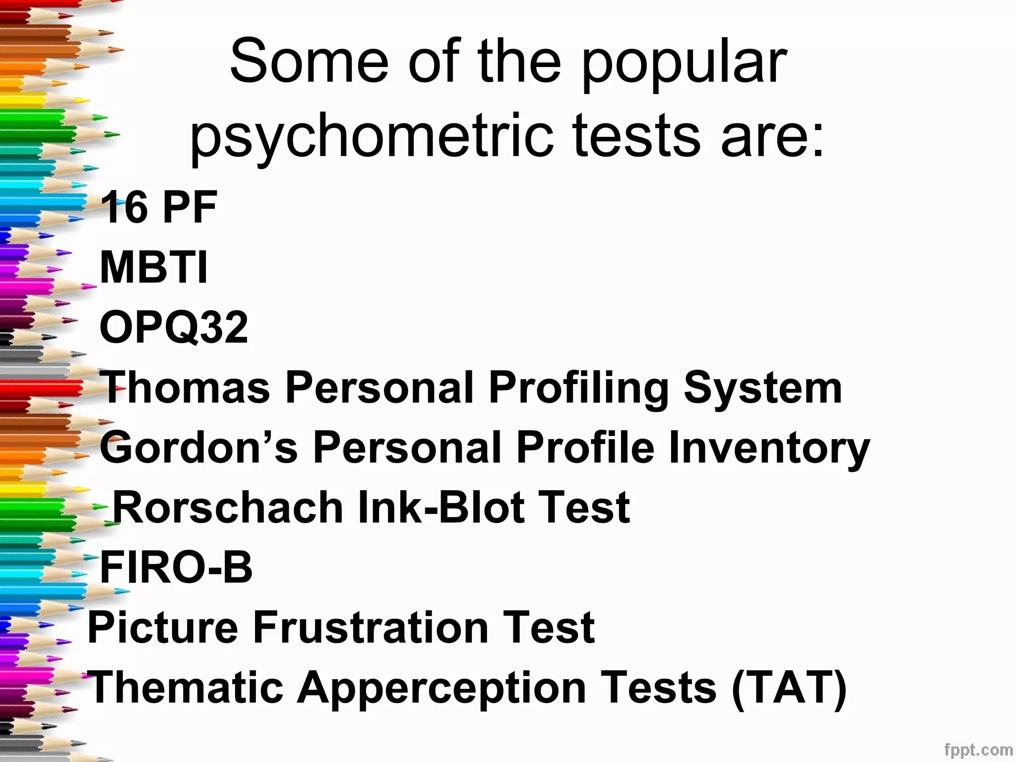 Psychometric tests | PPT