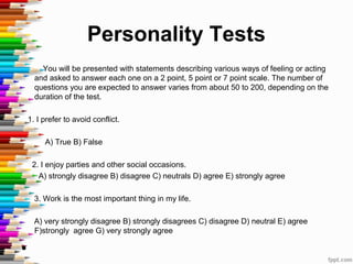 Psychometric tests | PPT | Resume Writing and Advice | Job Search