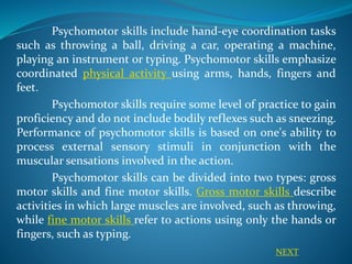 Psychomotor skills | PPTX