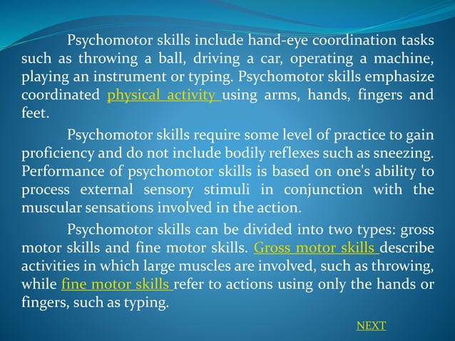 Psychomotor skills | PPTX