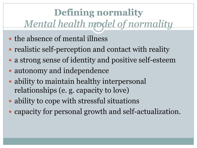 normality and pathology | PPTX | Mental Health | Diseases and Conditions