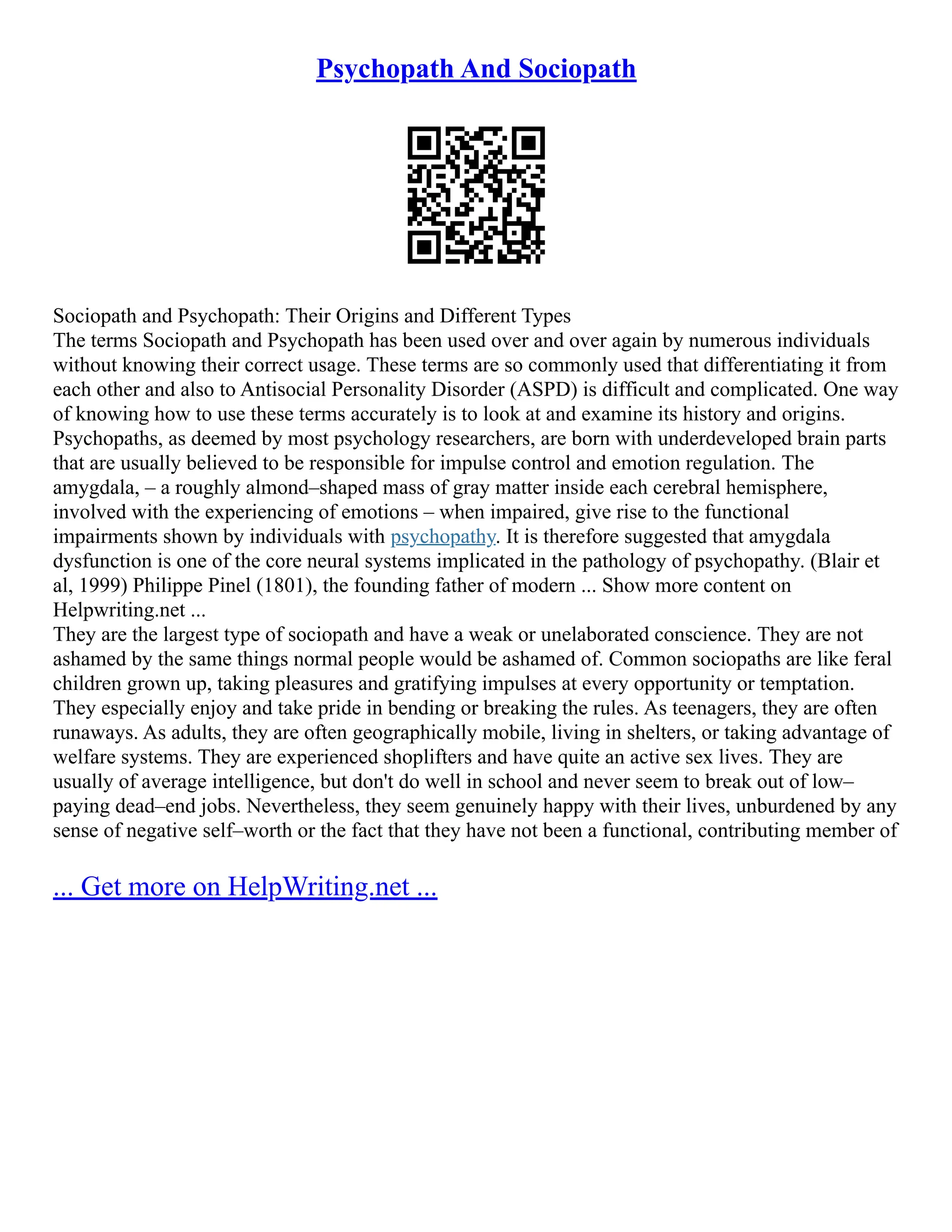 Psychopath And Sociopath | PDF