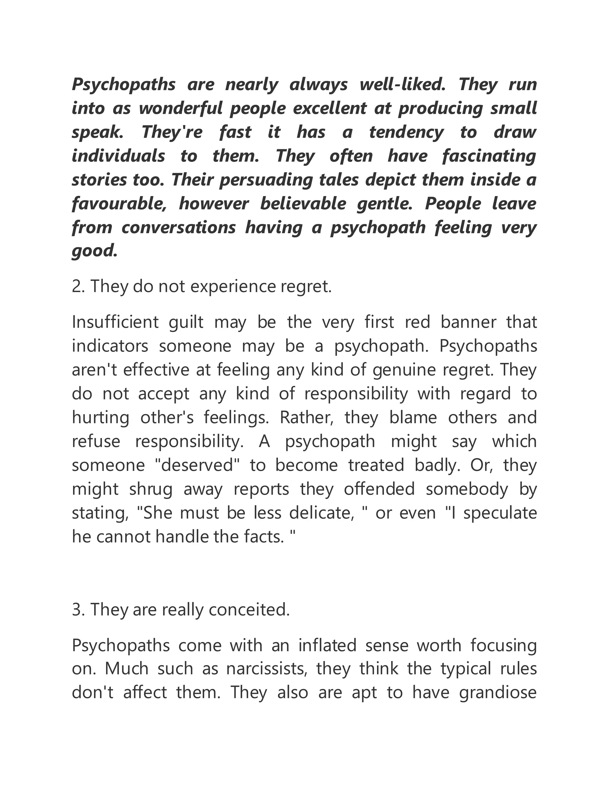 Psychopathic women beauty. | DOCX