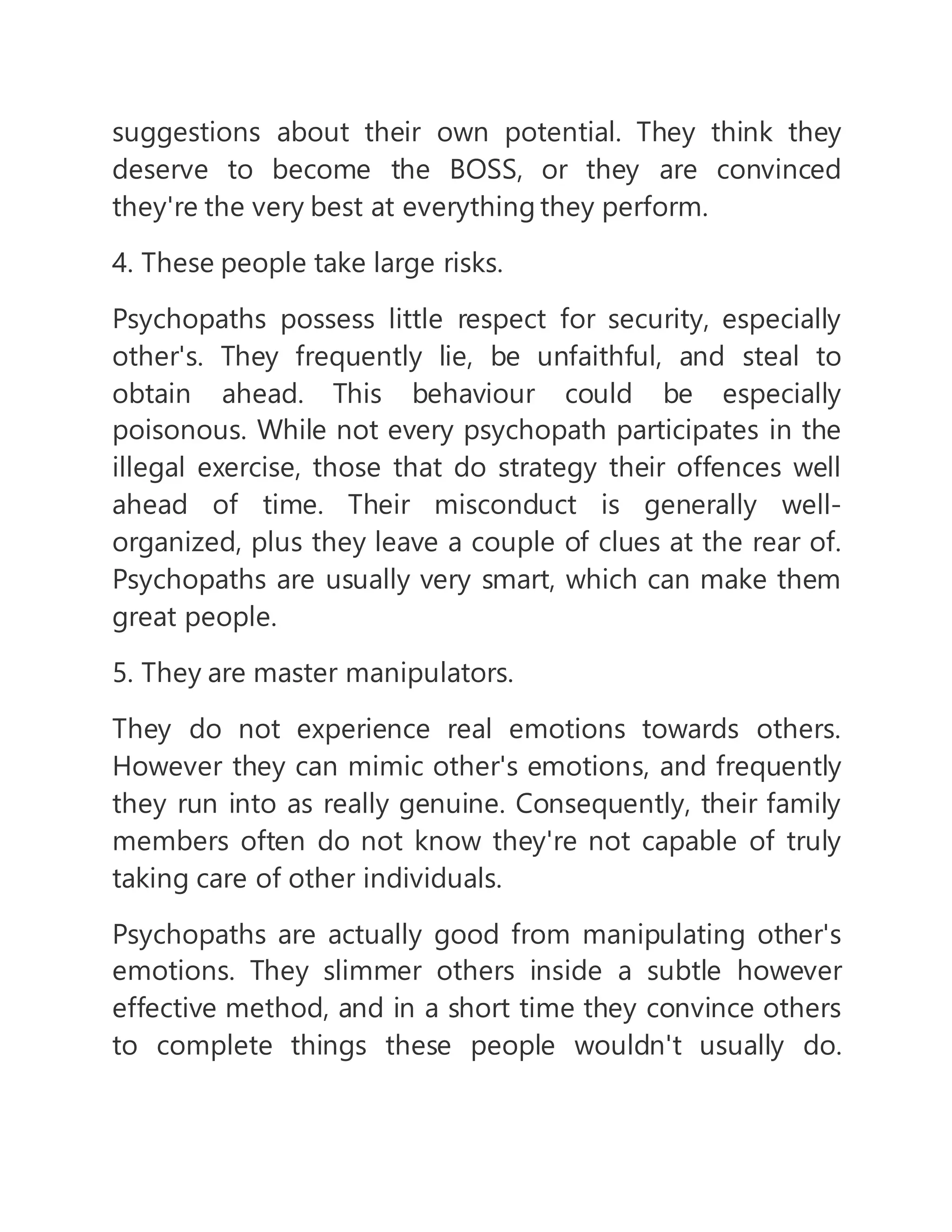 Psychopathic women beauty. | DOCX