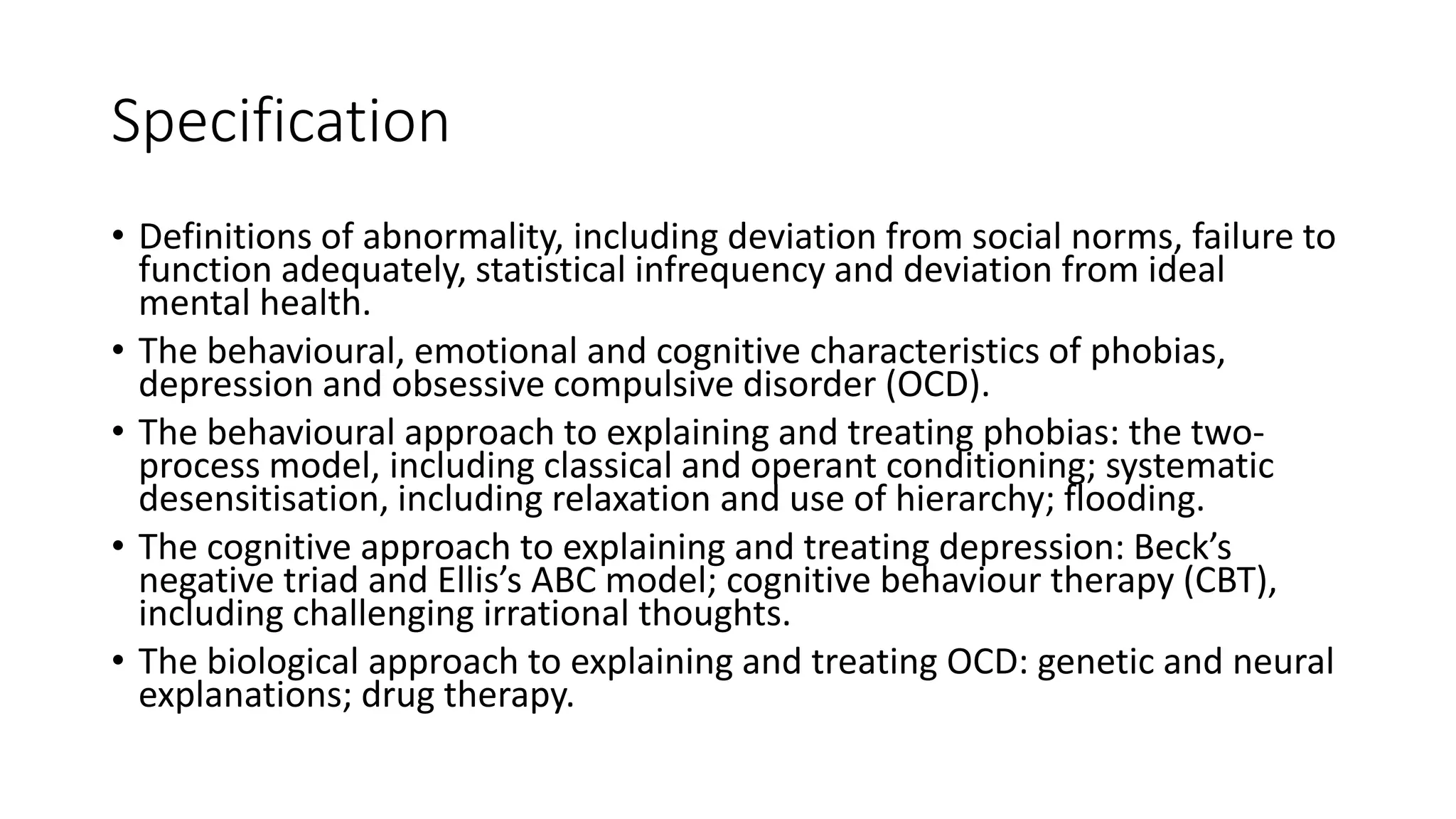 AQA A-level Psychology Revision: Psychopathology - abnormality | PPTX