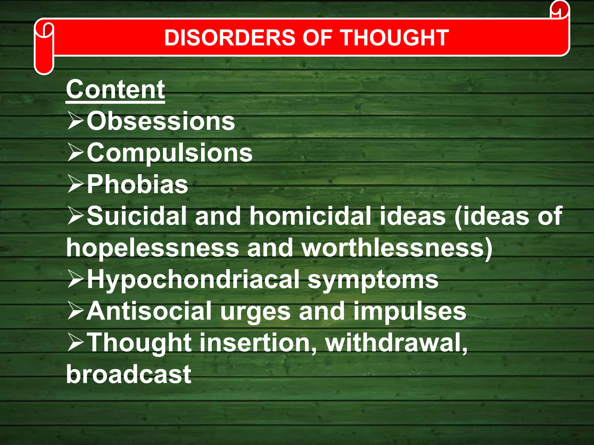 Psychopathology of mental disorders | PPTX