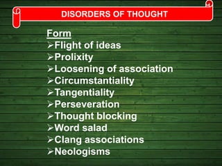 Psychopathology of mental disorders | PPTX