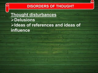 Psychopathology of mental disorders | PPTX
