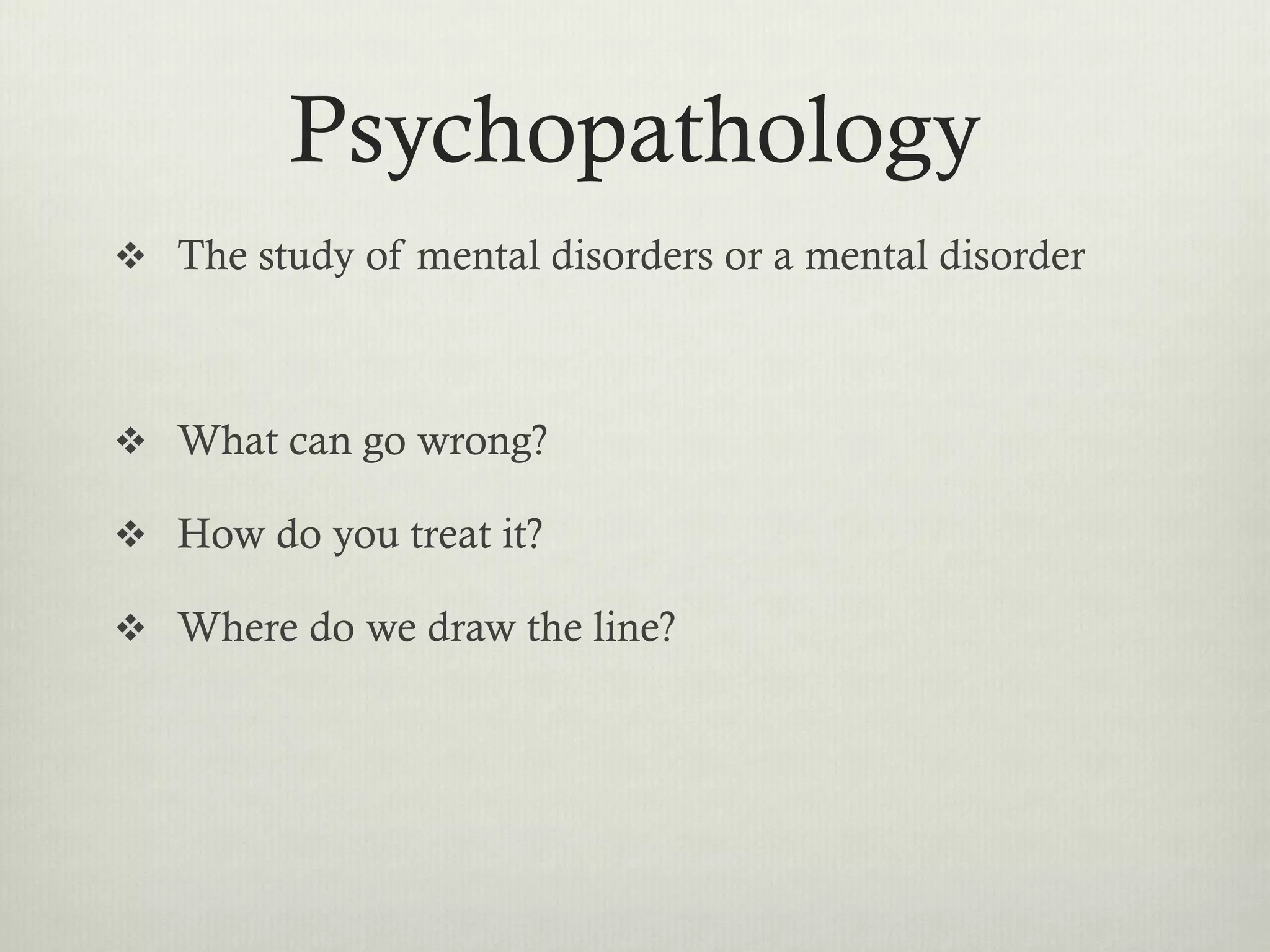 Psychopathology | PDF