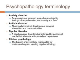 Psychopathology terminology.pptx. Psychopathology terminology.pptx