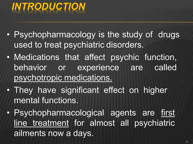 Psychopharmacology | PPTX | Substance Abuse | Diseases and Conditions