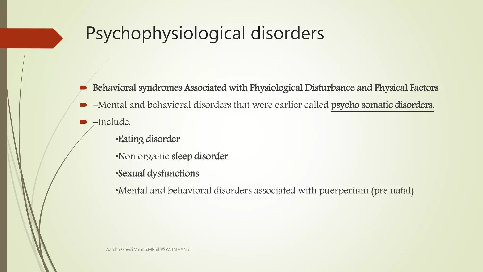Psycho physiological disorders | PPTX