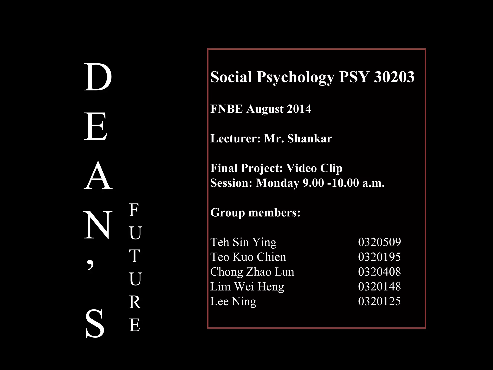 Psycho presentation with pics video | PPTX