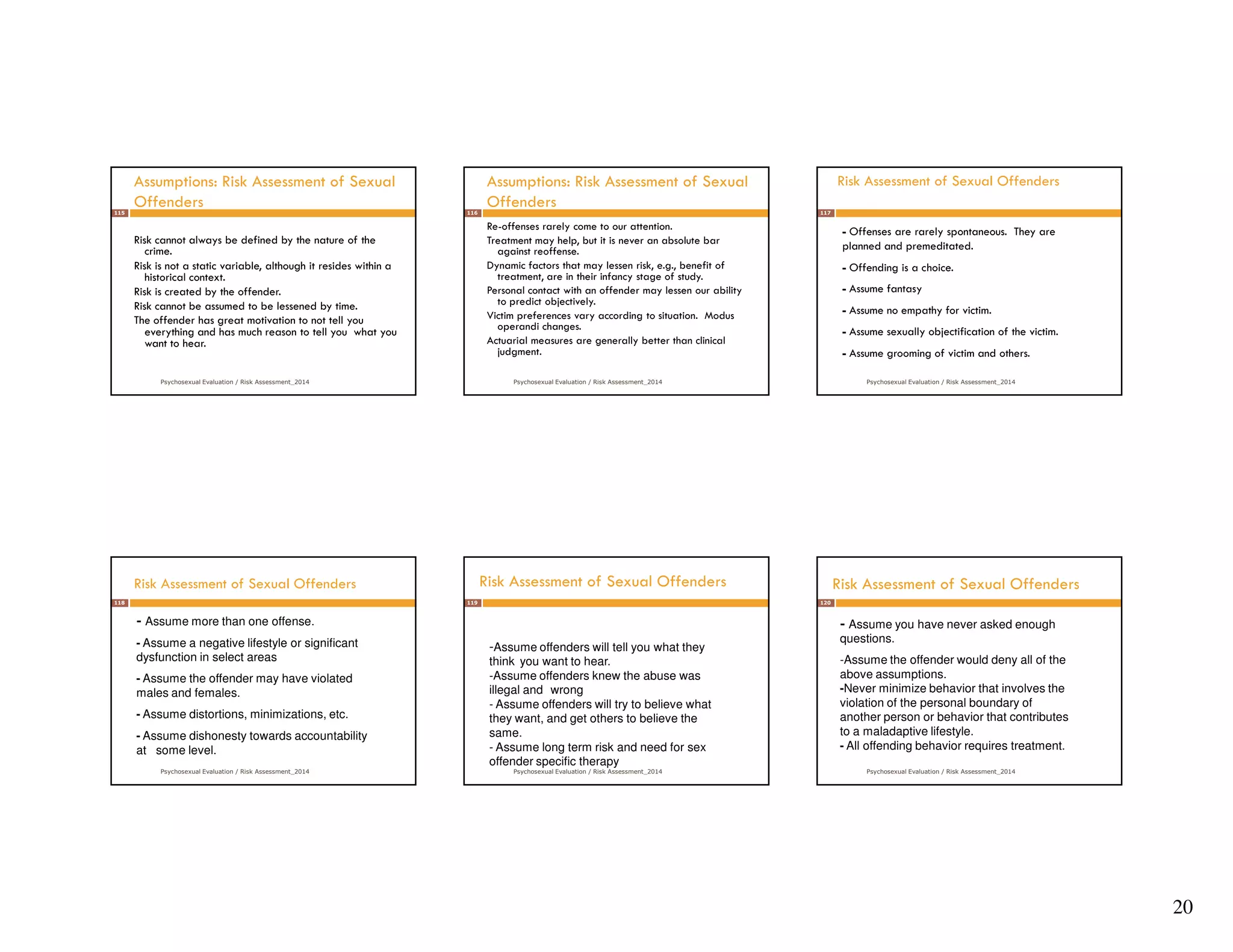 Psycho Sexual Evaluation Risk Assessment of Sexual Offenders - 2014 | PDF