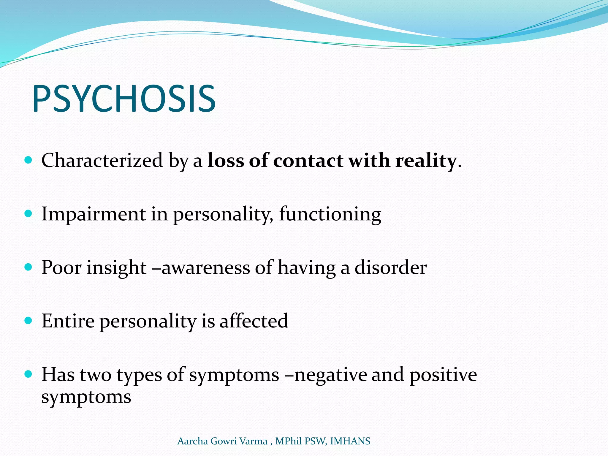 Psychosis and neurosis | PPTX