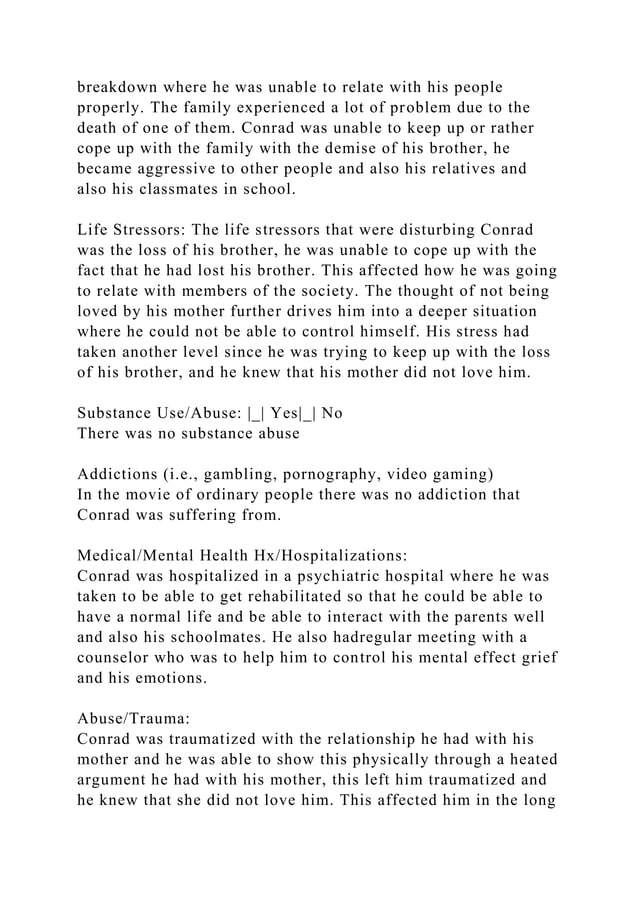 Psychosocial Assessment____ Part 1 (Topic 2) .docx | Mental Health ...