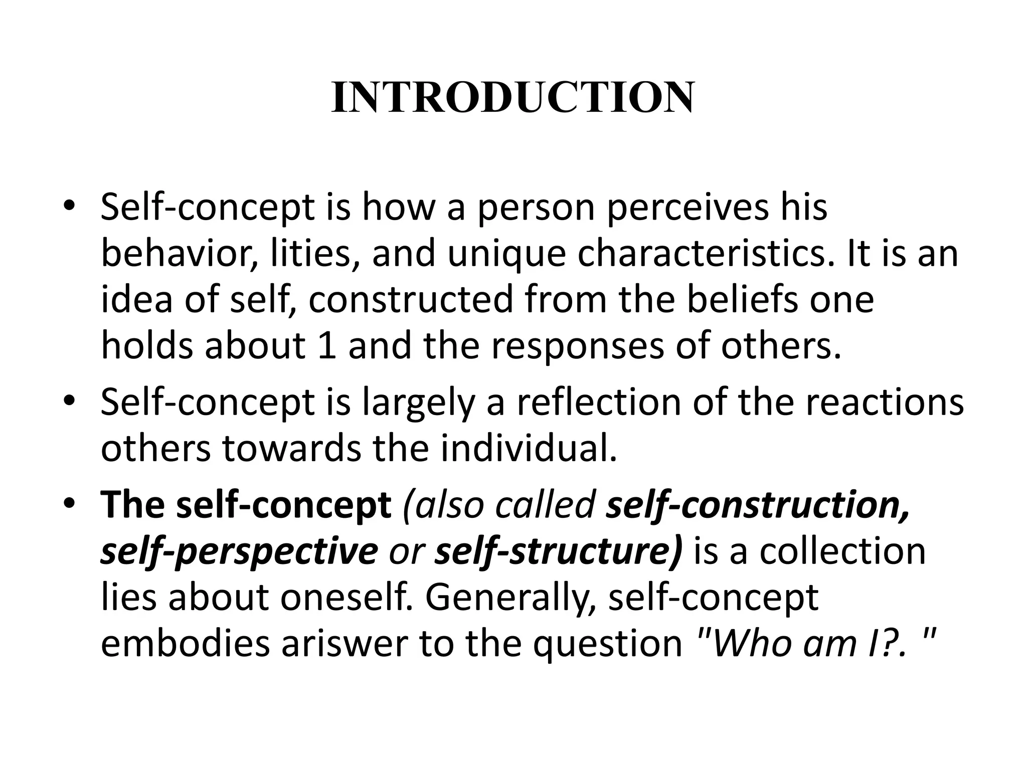 topic PSYCHOSOCIAL NEEDS. Self Conceptpptx | PPTX
