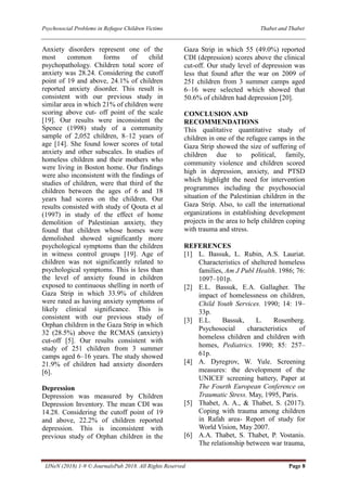 Psychosocial problems in children and parents victims of violence(1) (3 ...