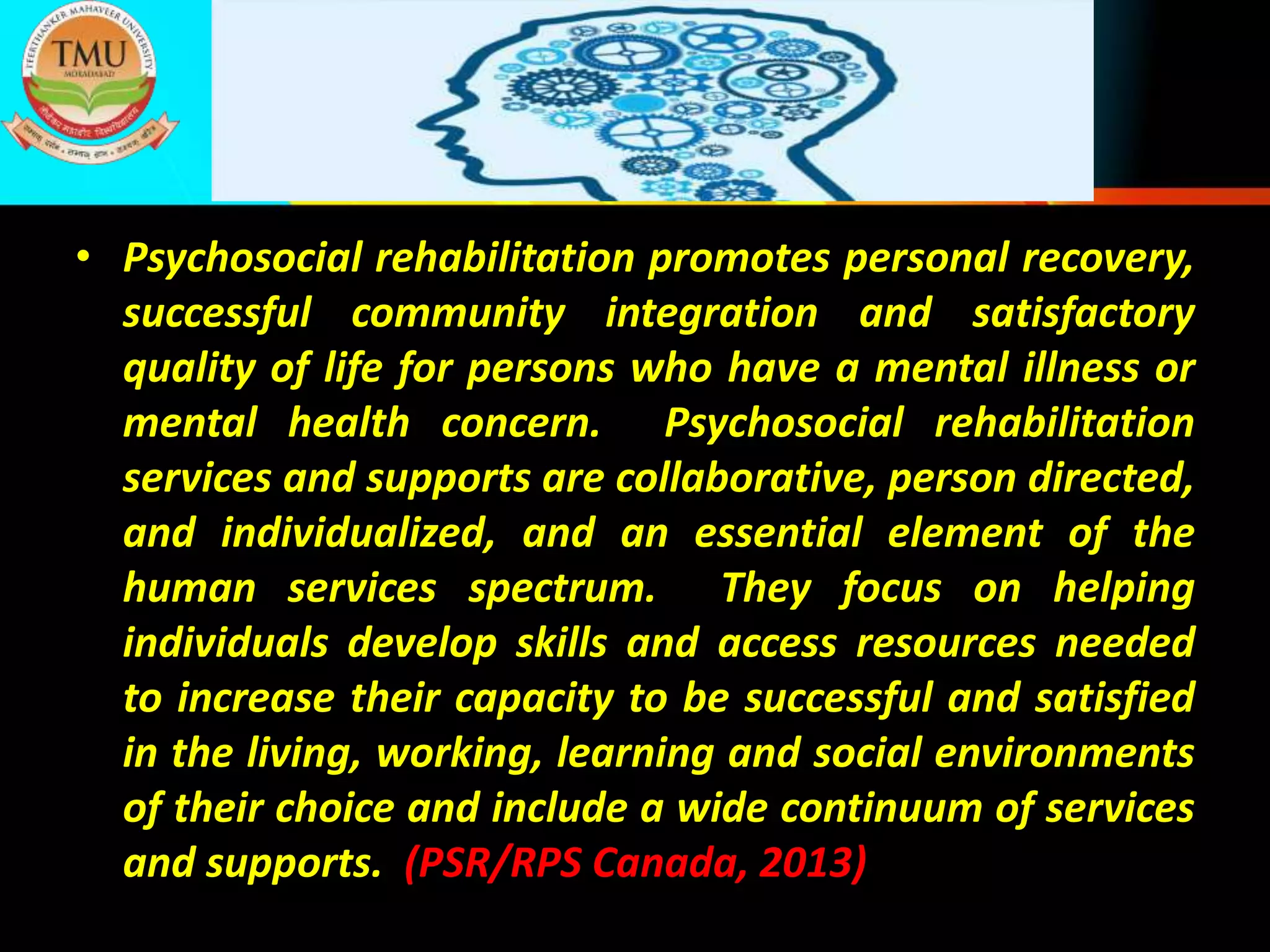Psychosocial rehabilitation | PPTX