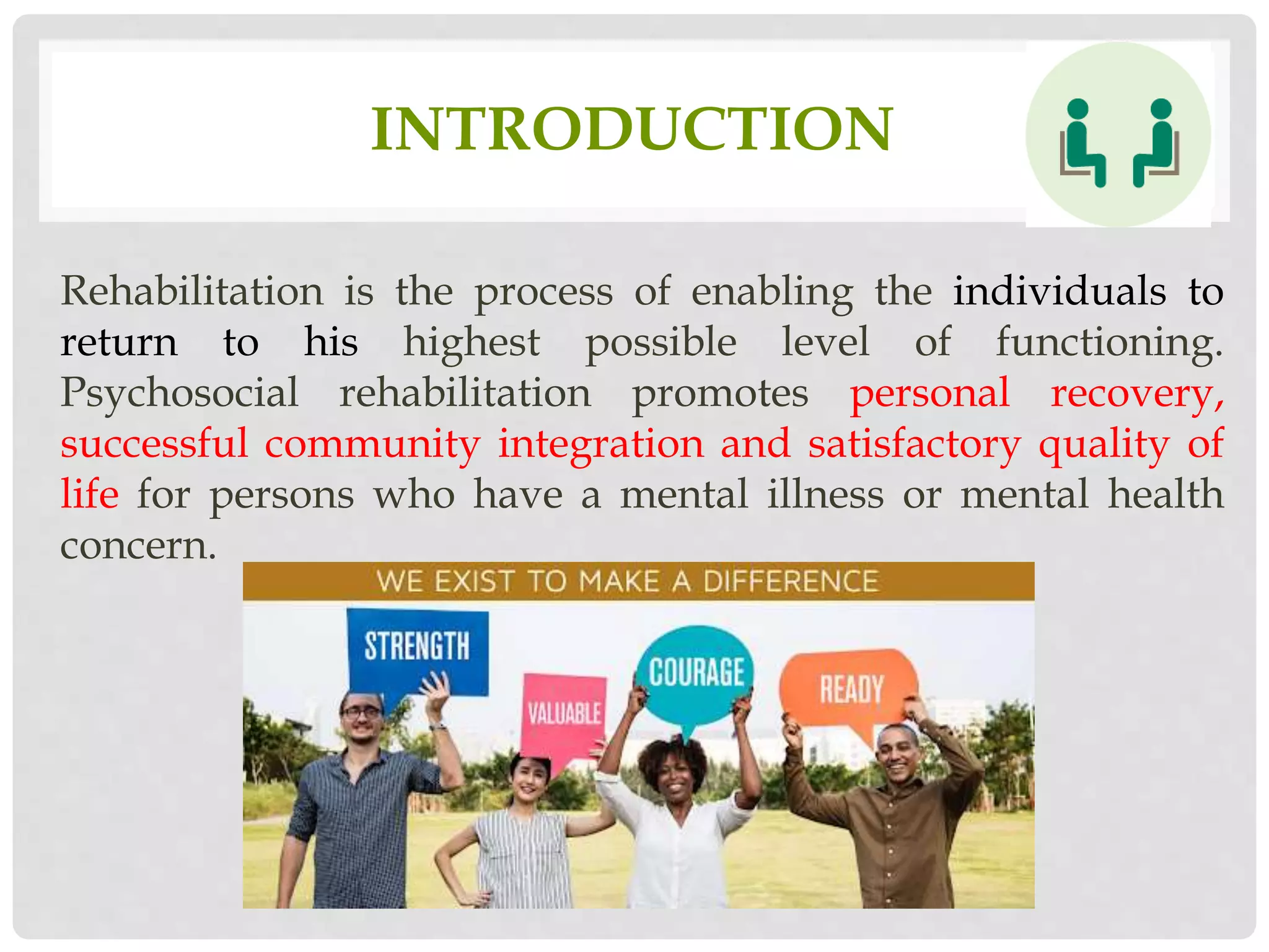 Psychosocial rehabilitation | PPTX