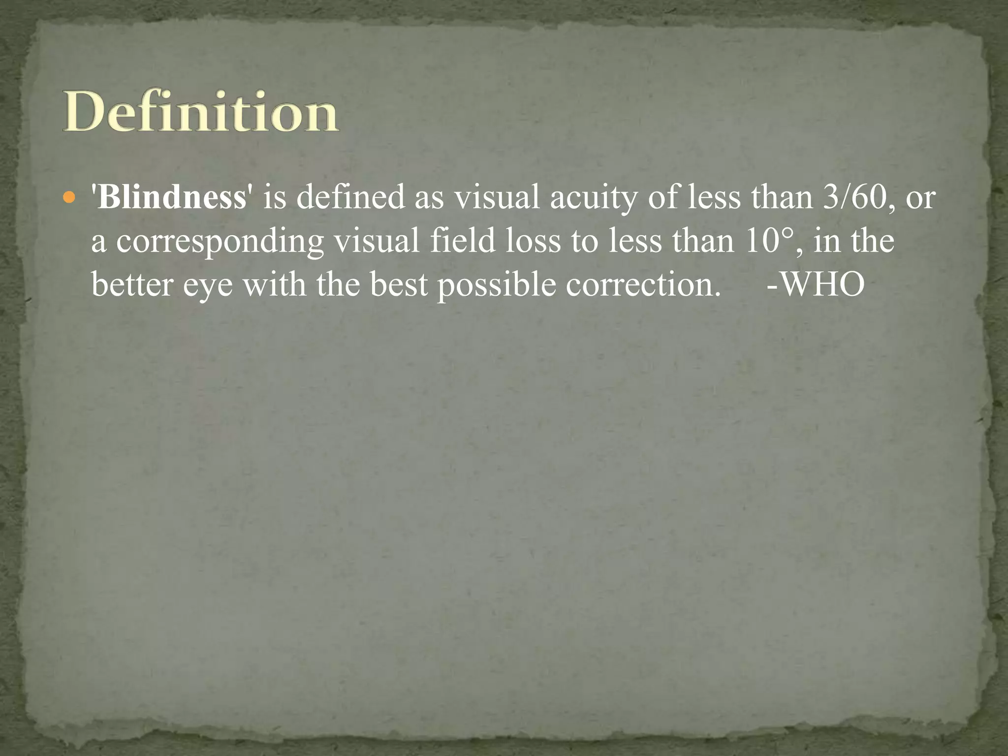 Psychosocial rehabilitation of the blind | PPTX