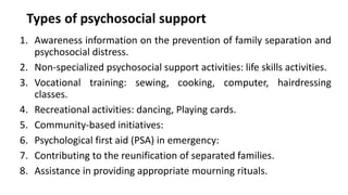 Psychosocial Support Types and Benefits | PDF