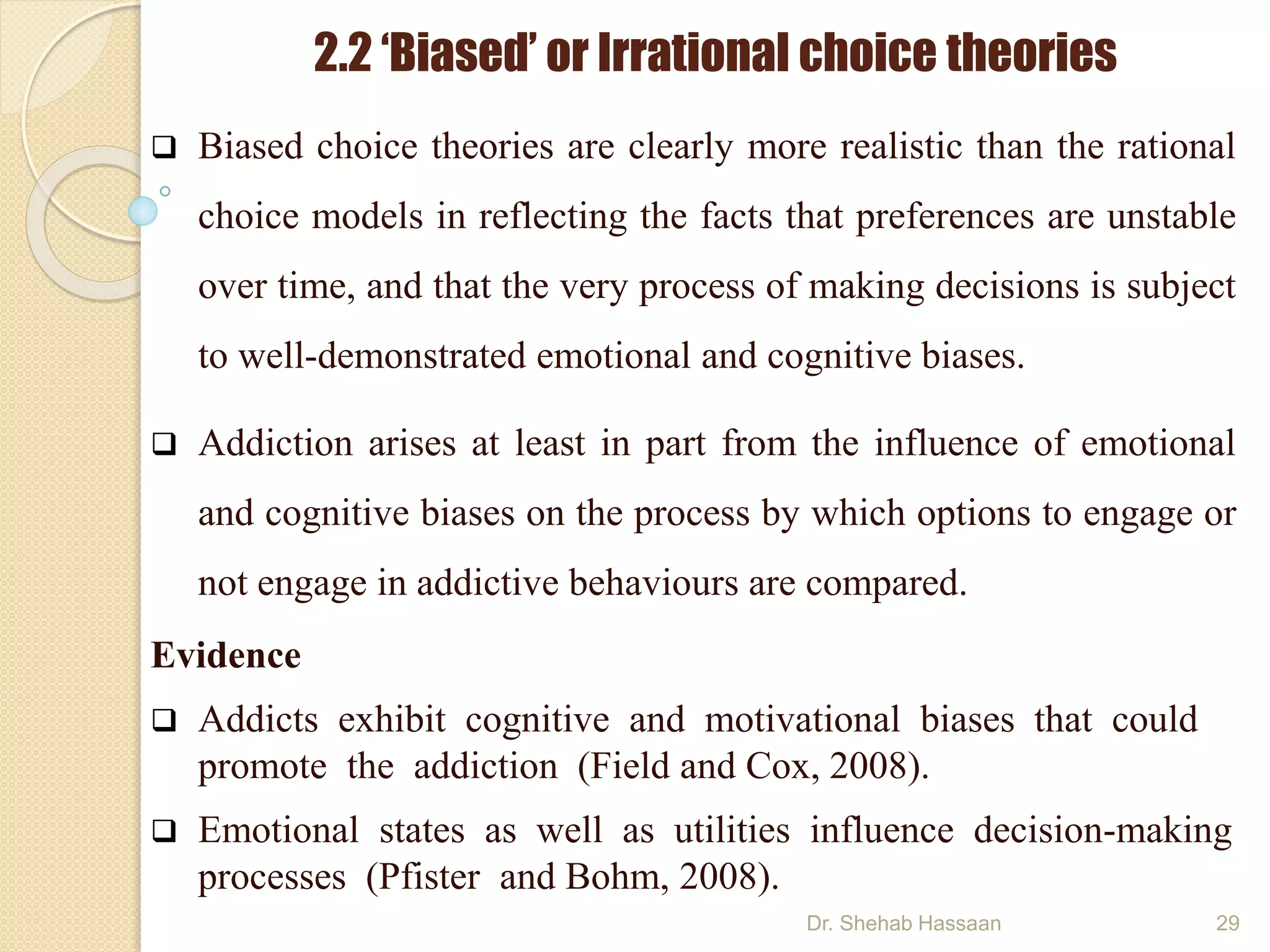Psychosocial theories of addiction | PPTX