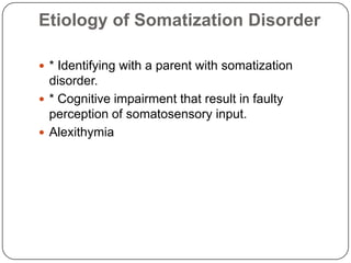 Psychosomatic and somatization disorder | PPTX