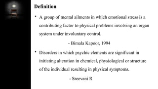 psychosomaticdisorder and it's physiotherapy management | PPTX