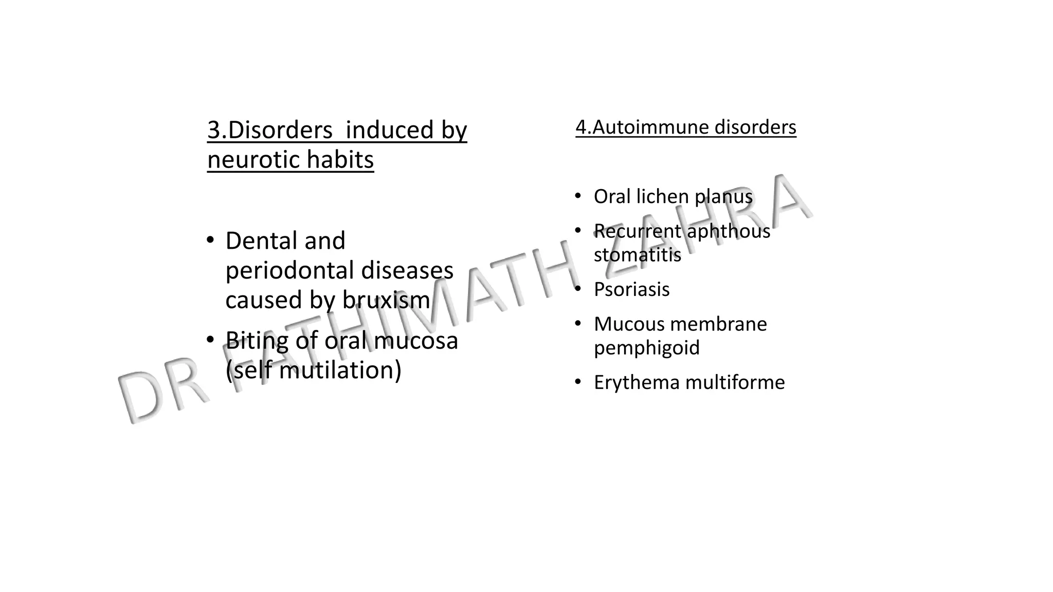 Oral Psychosomatic Disorders part 2 | PPTX
