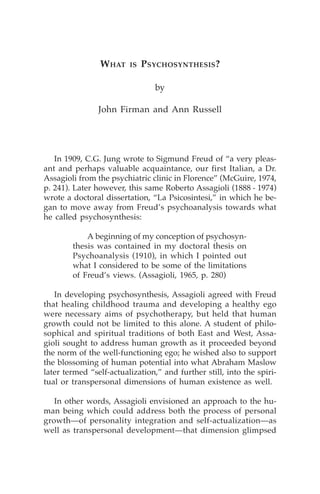 Psychosynthesis | PDF