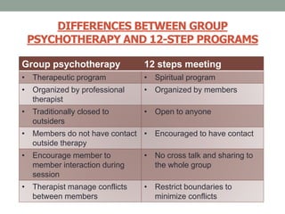 integrating psychotherapy and 12 steps | PPTX