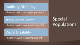 Psychotherapy for special populations | PPTX