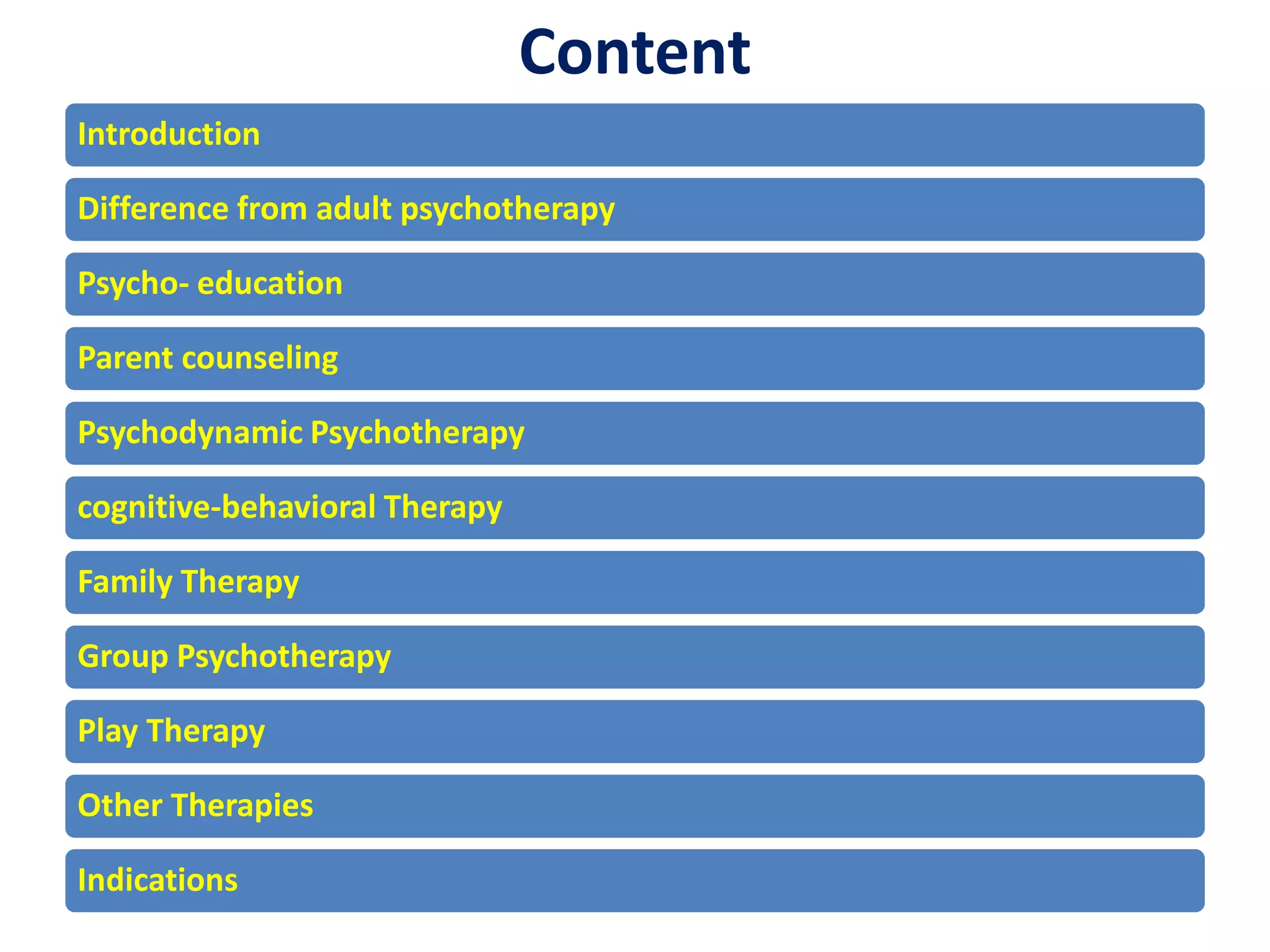 Psychotherapy in children | PPTX