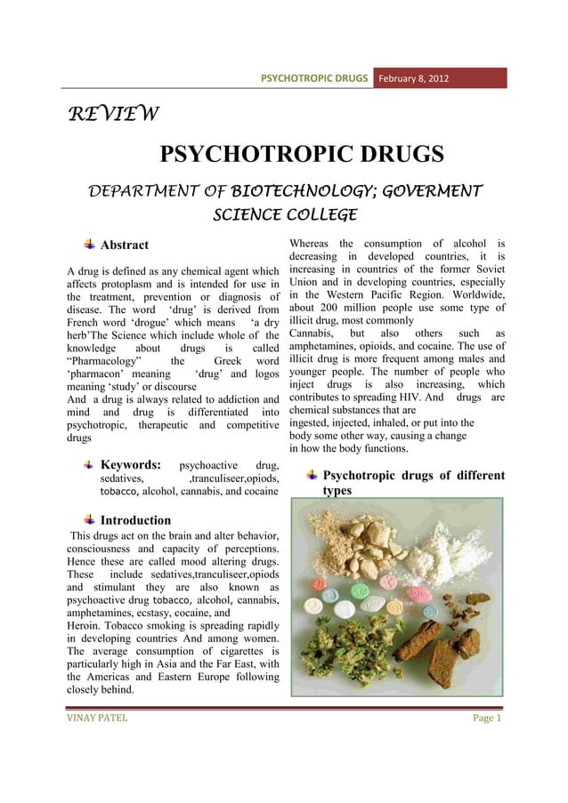 Psychotropic drugs review | PDF
