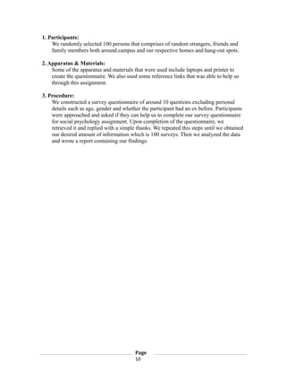 Psychology research report | PDF