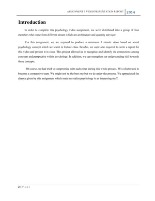 Psycho video report | DOCX