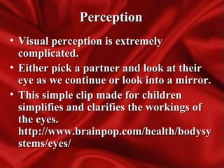 Psychology, Chapter 3 Sensation and Perception | PPT