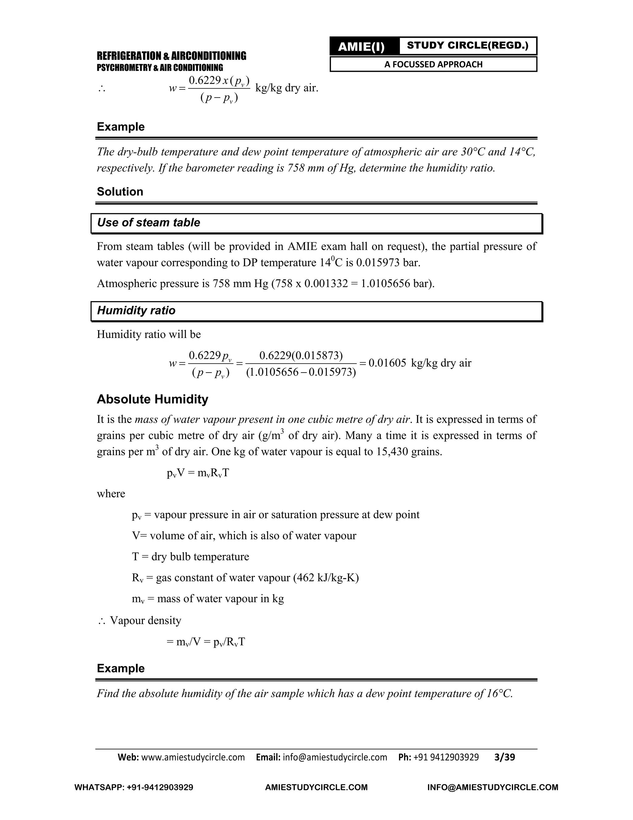 Psychrometry & Air Conditioning | PDF