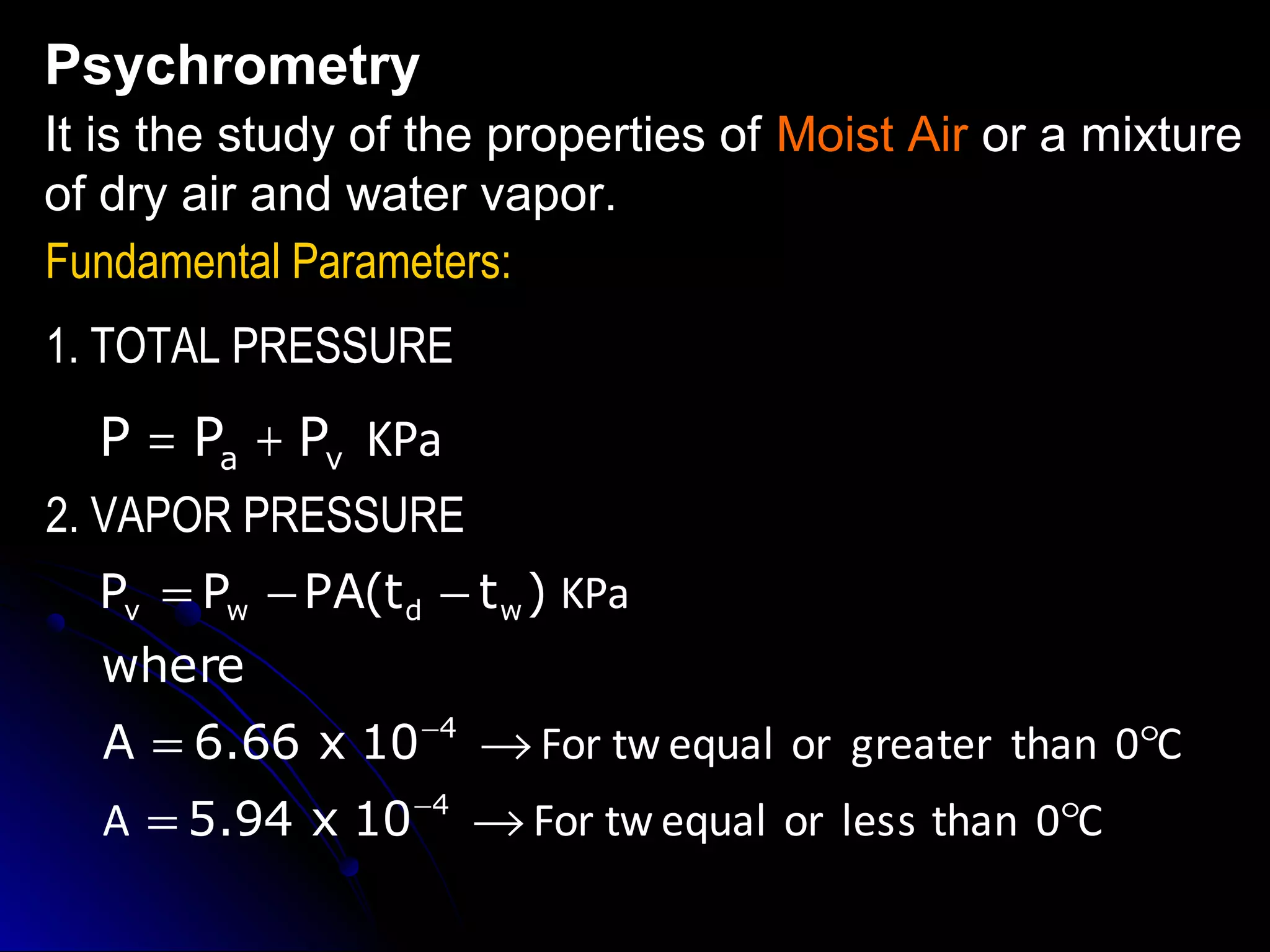 Psychrometry (air conditioning processes) | PPT